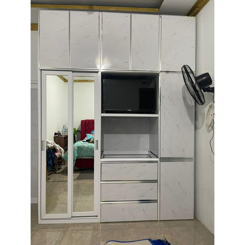 Jual Lemari Pakaian Minimalis Aluminium Lemari Baju Serbaguna Alumunium ...