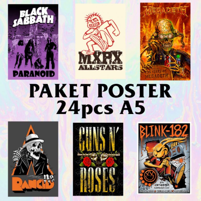 Jual Paket Poster 24pcs A5 / Poster Band / Poster Band Rock | Shopee ...