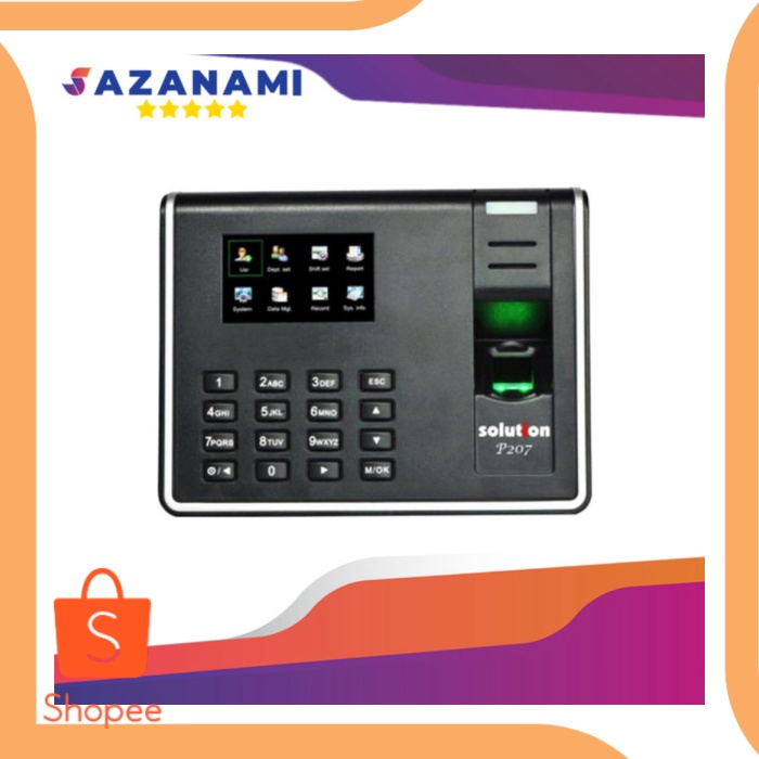 Jual ALAT MESIN ABSENSI FINGERPRINT SOLUTION P207 FINGER PRINT ABSENSI ...