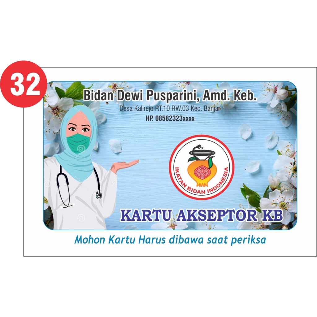 Jual Kartu Akseptor KB Lipat 3 , Kartu KB Lipat 3 (isi 100 lbr ...