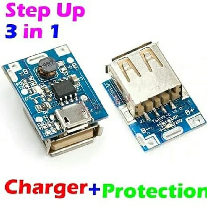 Jual Modul Powerbank 1 Slot Multi Charger + Step Up + Protection 5v 1A ...