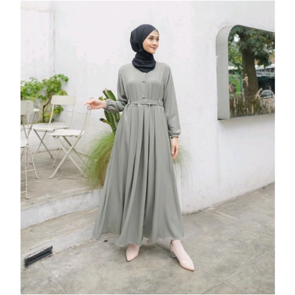 Jual Elsa Dress Gamis Wanita Simple dan Elegan Bahan Tifanny Twill ...