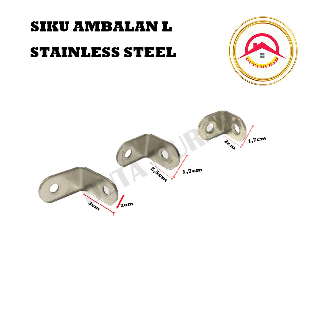 Jual Bracket Siku Ambalan L/ Siku L 1.6cm x 2.5cm x 2.5cm / 3 cm x 3 cm ...