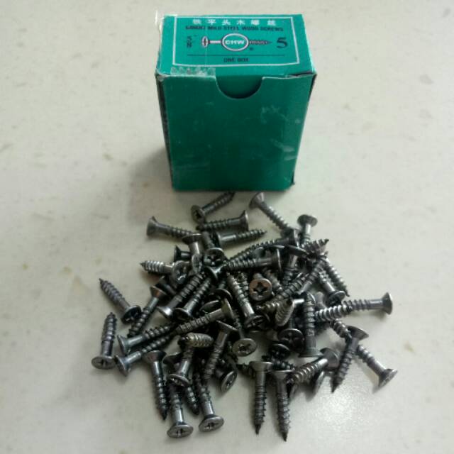 Jual 1 Kotak Skrup kayu 5/8 inch skrup engsel skrup kunci pintu paku ...