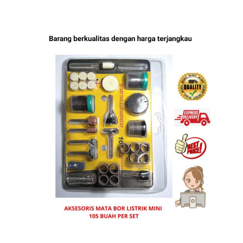 Jual Mata Dremel Tuner Set 105 Pcs / Rotary Tool Kit / Mini Grinder Set ...