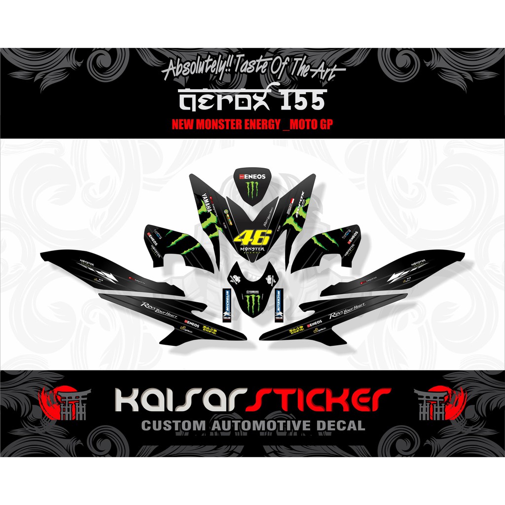 Jual DECAL FULL BODY AEROX 155 NEW MONSTER ENERGYY | Shopee Indonesia