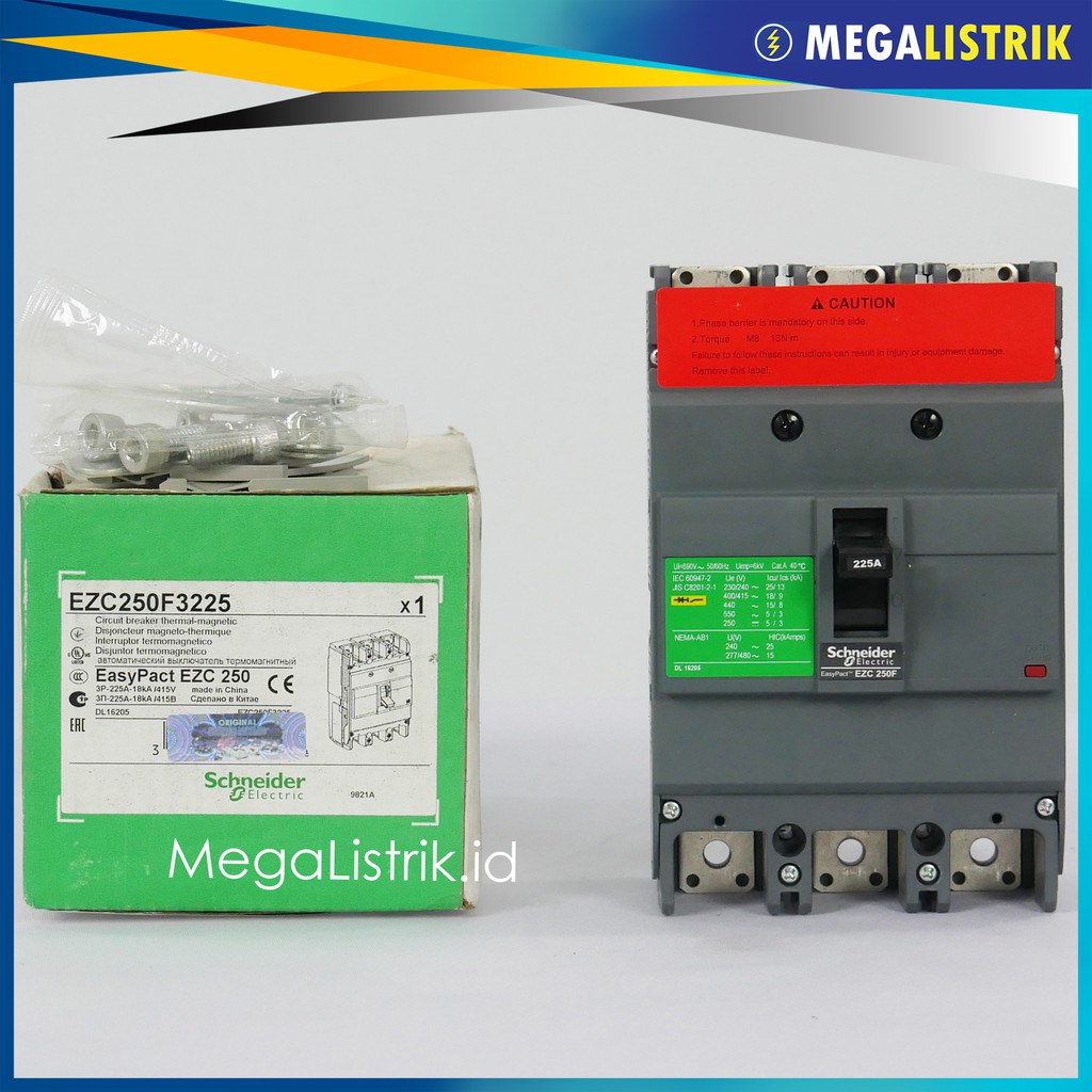 Jual SCHNEIDER MCCB 3P 225A / NFB / EZC EASYPACT BREAKER EZC250F3225 | Shopee Indonesia