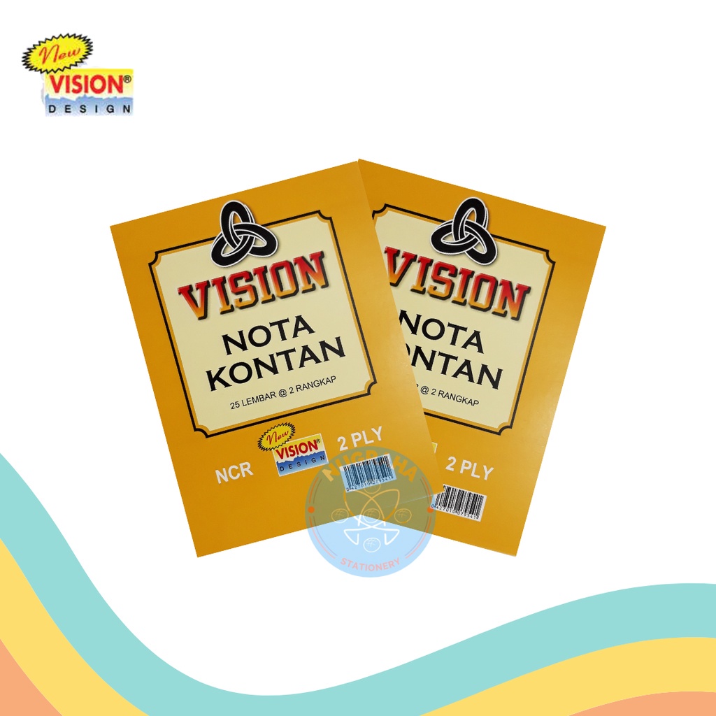 Jual Nota Kontan NCR 2ply Besar/Kecil Merk Vision isi 25 lembar - Buku Nota Vision Besar/Kecil ...