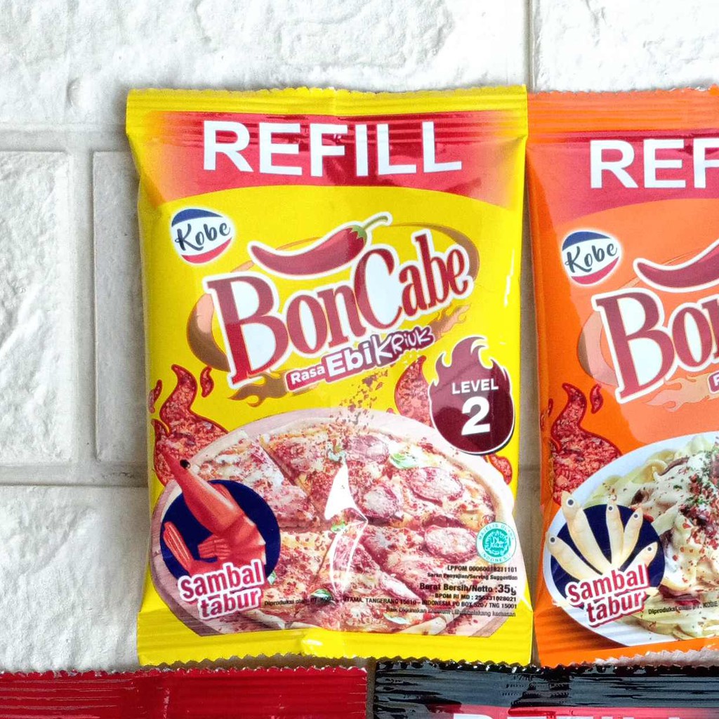 Jual Kobe Bon Cabe BonCabe Botol Refill Sambal Tabur Teri Ebi Ikan Roa ...