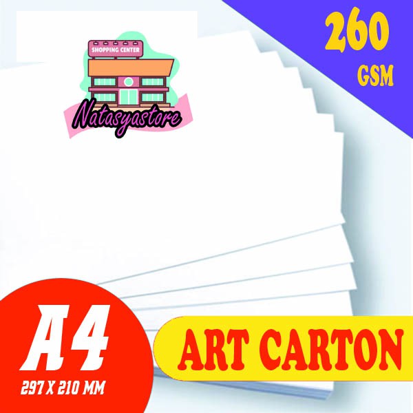 Jual Kertas Art Carton 260 GSM ukuran A4 21 x 29.7 cm | Shopee Indonesia