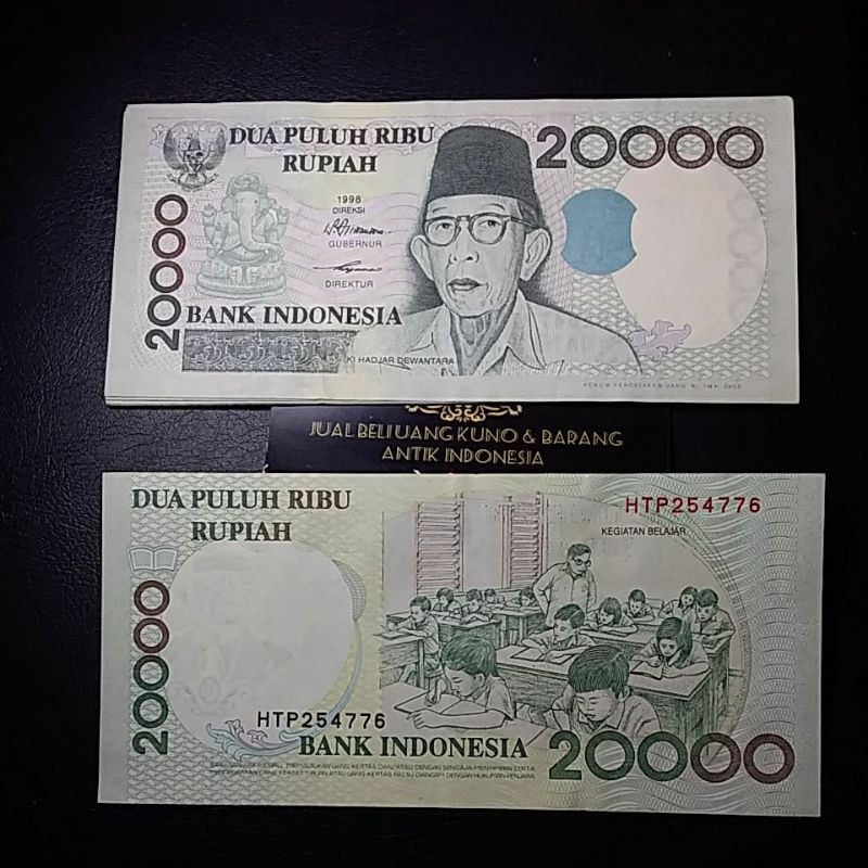 Jual original uang kuno 20 ribu kihajar dewantoro.dua puluh ribu 1998 ...