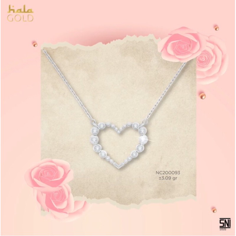 Jual Hala Gold Kalung Hati Asmara Collection Emas 18k | Shopee Indonesia