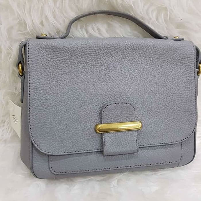 Jual tas Fossil Tatum Large Crossbody Grey leather original | Shopee ...