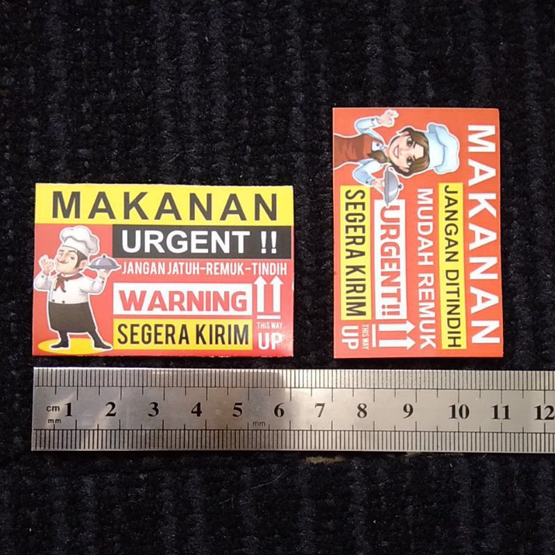 Jual label stiker pengiriman paket / makanan / food. sticker fragile ...