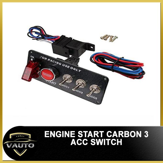 Jual Engine Start Carbon 3 ACC Switch dan engine start Switch Engine ...