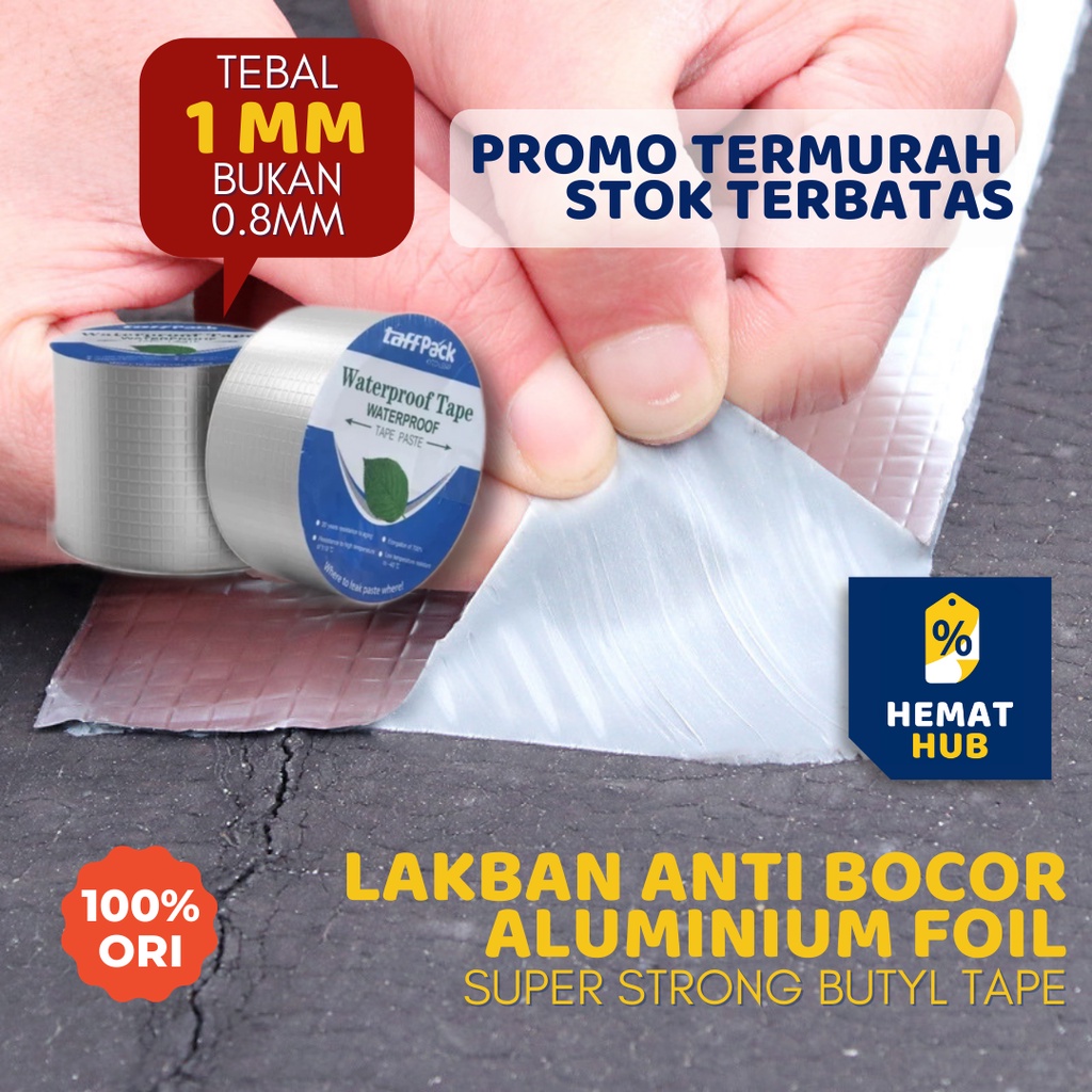 Jual Lakban Anti Bocor Aluminium Foil Butyl Waterproof Alumunium Tahan Panas dan Air Lem ...