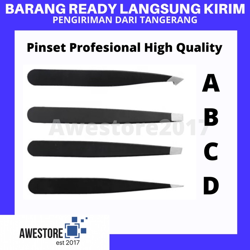 Jual Pinset Cabut Bulu Mata Hidung Alis Profesional Tweezer Stainless ...