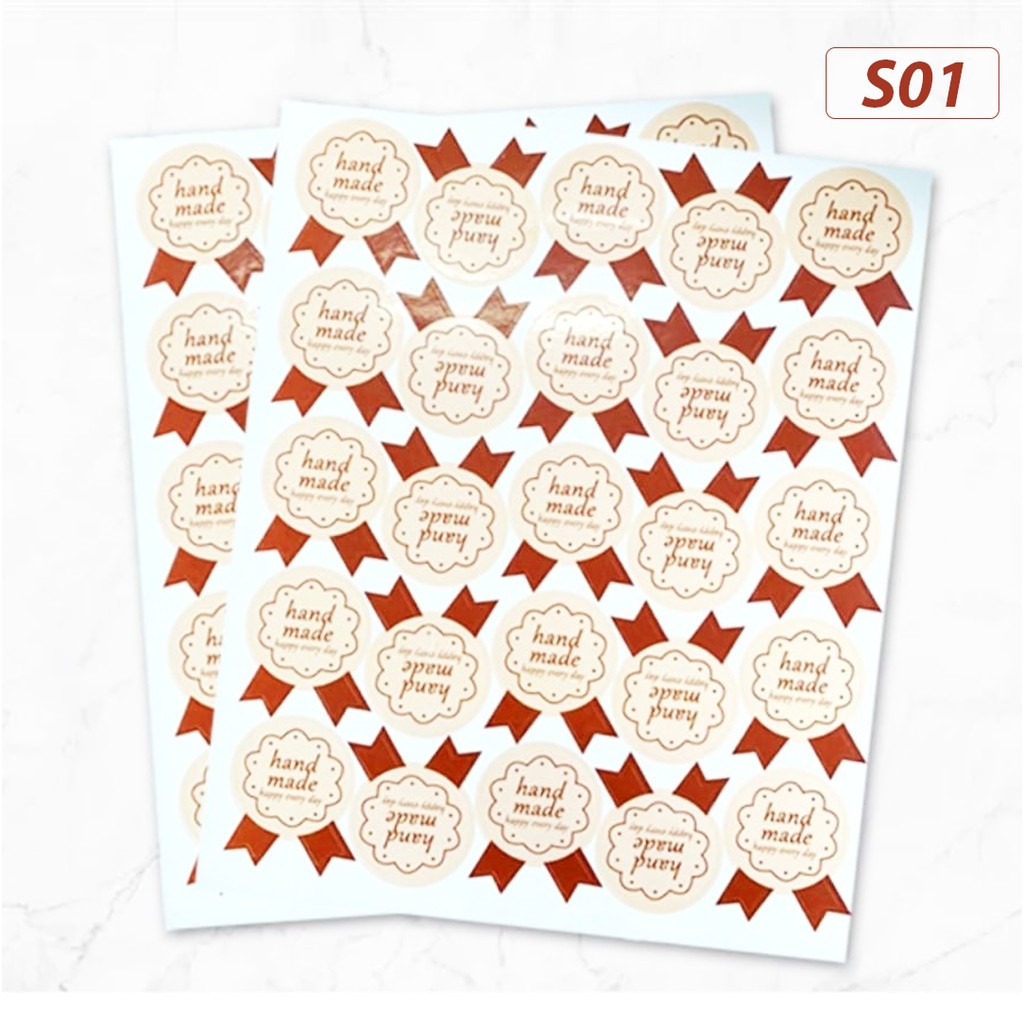 Jual Stiker Plastik Kertas Roti S01/ Stiker Box Kue Tulisan HANDMADE ...