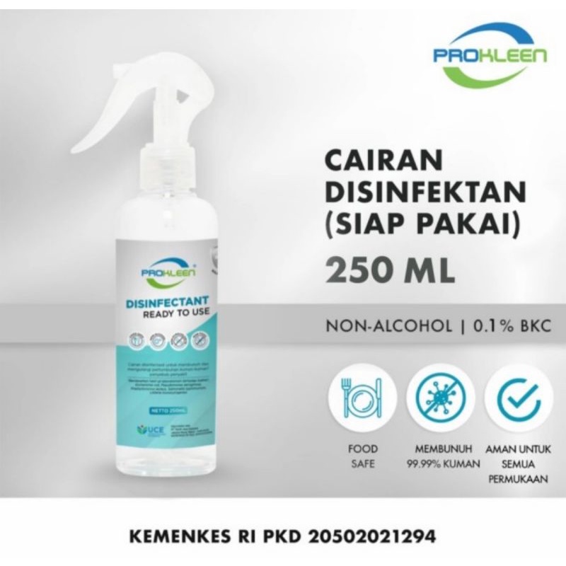 Jual Prokleen Disinfectant Spray Antiseptik Cairan Disinfektan 250 ml ...