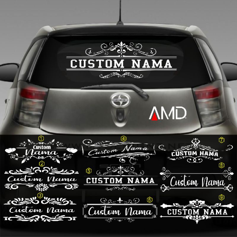 Jual Stiker kaca mobil stiker body mobil custom nama mobil cutting ...