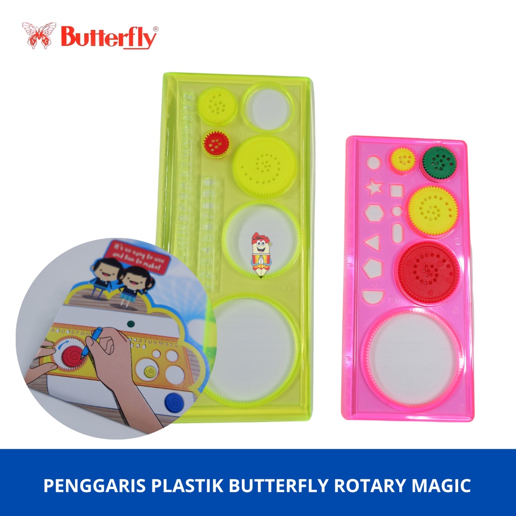 Jual Penggaris Bentuk Template Rotary Magic Ruler Large Butterfly ...