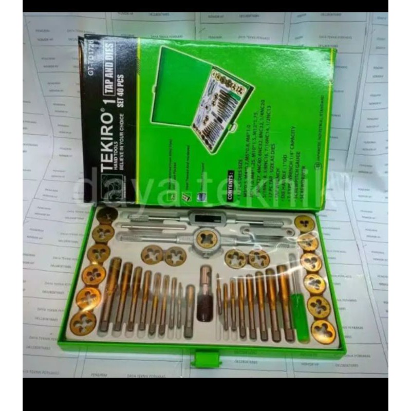 Jual senai tekiro - tap and dies set tekiro 40 pcs - snai dan tap ...