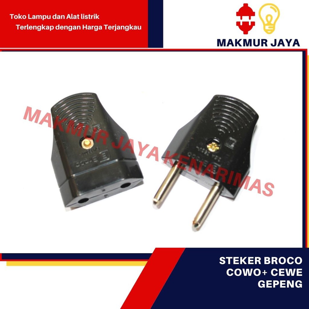 Jual Steker Broco Pro dan Kontra/Cowo+Cewe/Colokan Broco Gepeng 1 set ...