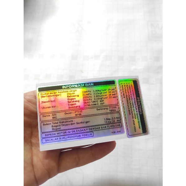 Jual STICKER PRINTCUTT WARNING MOTOR HONDA | Shopee Indonesia