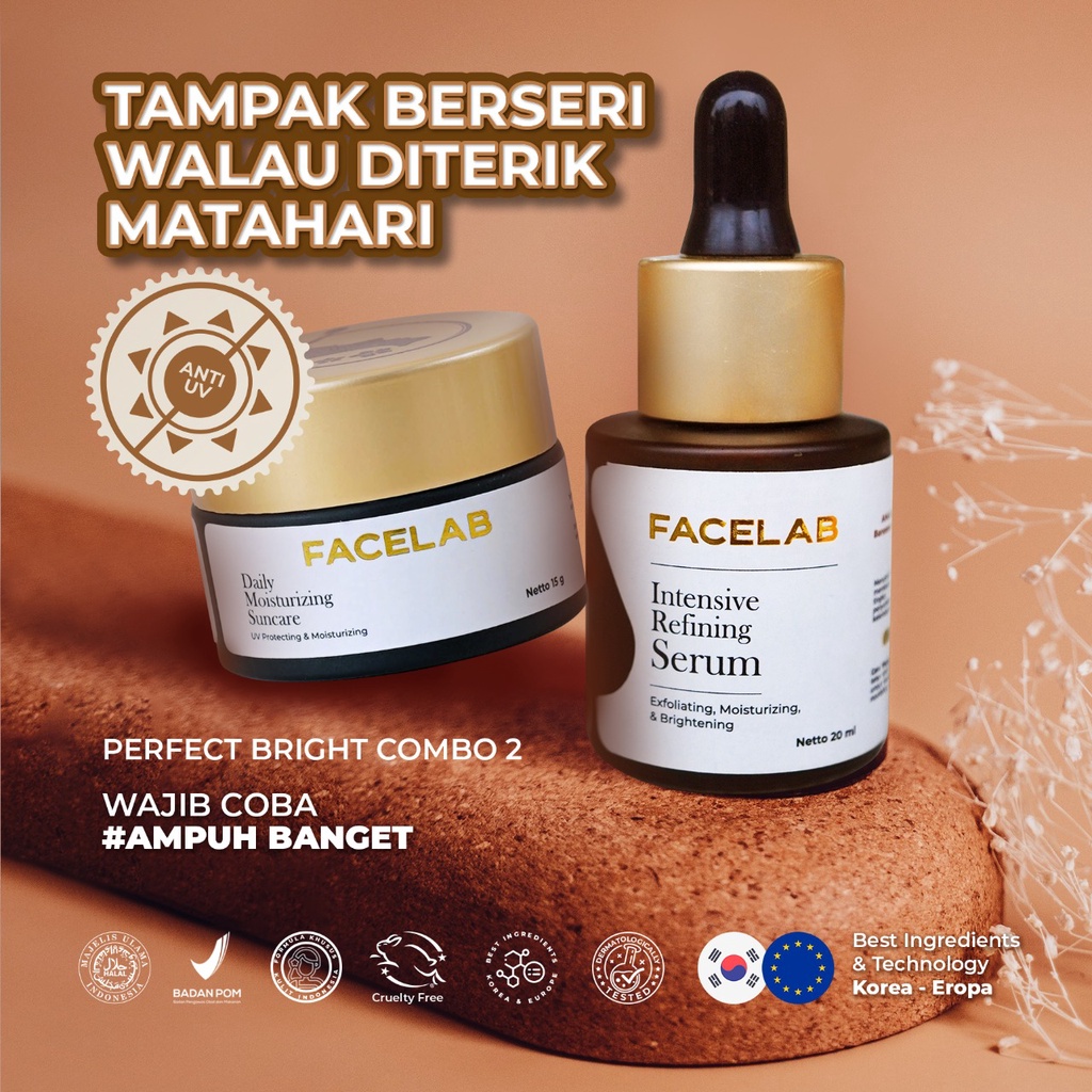 Jual FACELAB PERFECT BRIGHT COMBO 2 - 2 PCS | SERUM DAN SUNSCREEN ...