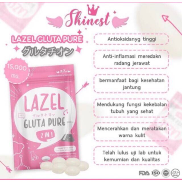 Jual Gluta Lazel isi 30 Lazel Gluta Pure 2 in 1 By skinest thailand 100 ...