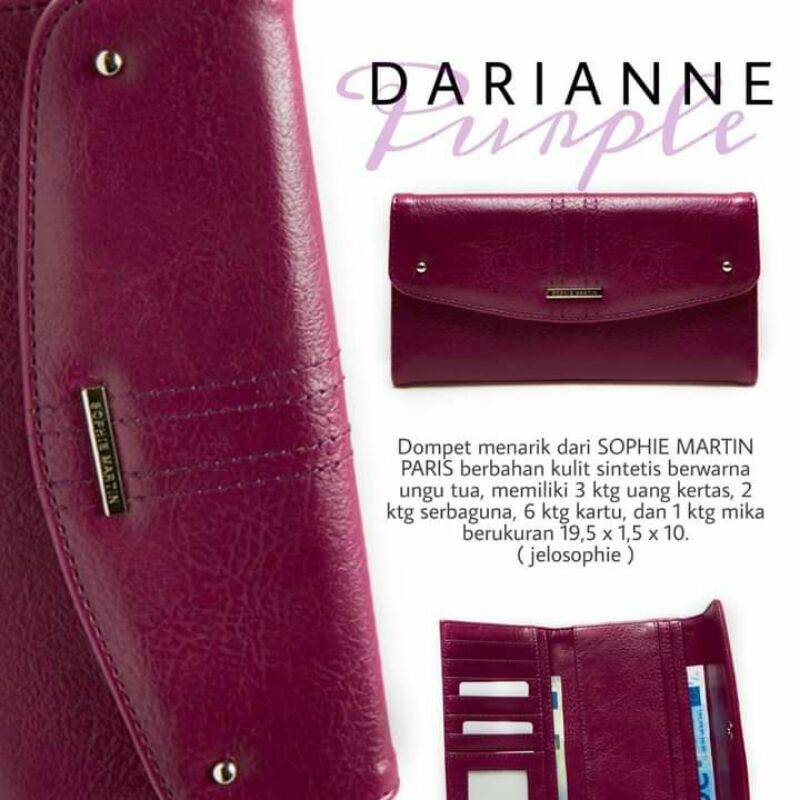 Jual DOMPET DARIANNE PURPLE BY SOPHIE MARTIN PARIS NEW PROMO | Shopee ...