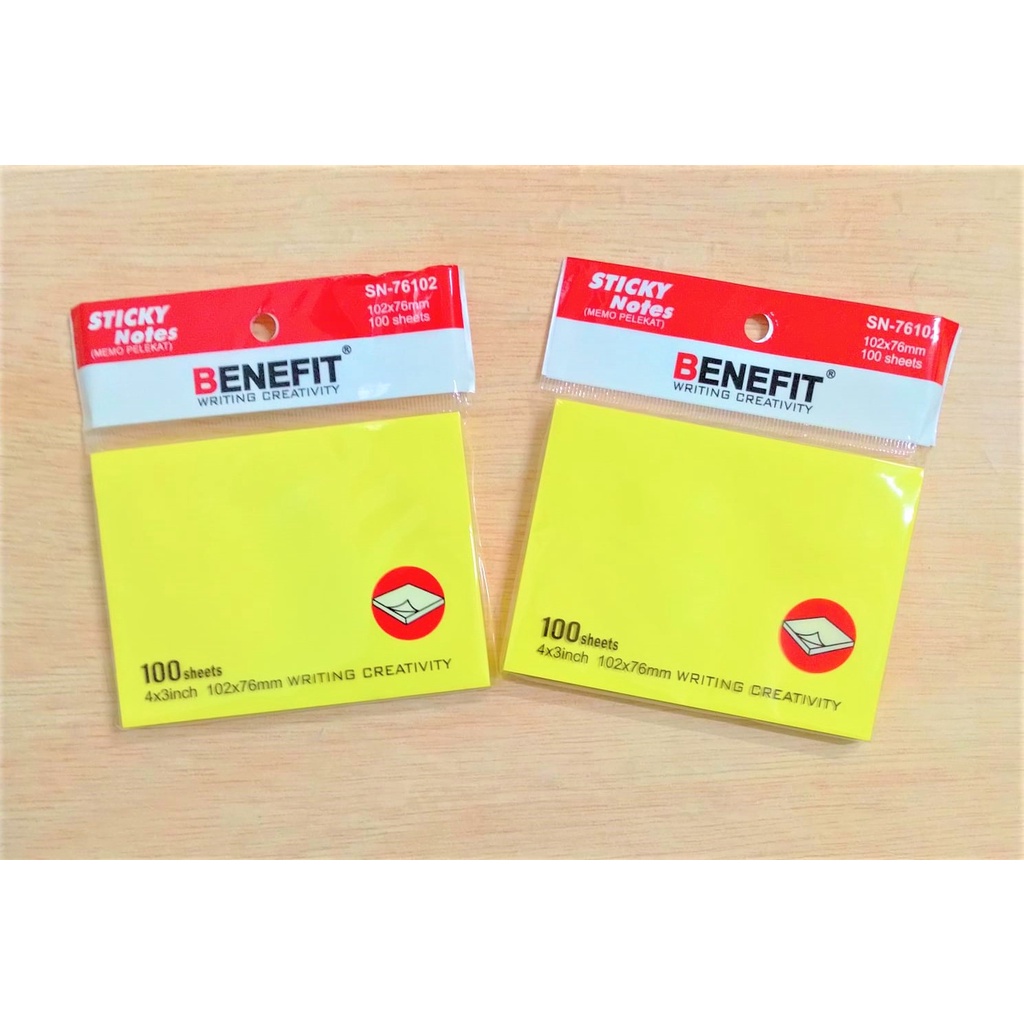 Jual KERTAS MEMO TEMPEL STICKY NOTES 100 LBR 7,6 CM X 10 CM BESAR ...