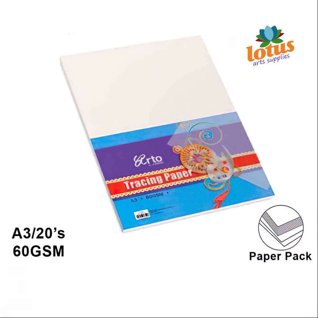 Jual ARTO Tracing Paper A3 / kertas kalkir / 60gsm - 20sheets | Shopee ...