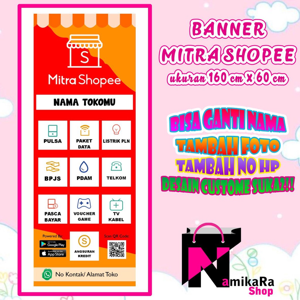 Jual Banner Spanduk Backdrop Mitra Shopee/Banner Mitra Shopee Custome / Backdrop Mitra Shopee ...