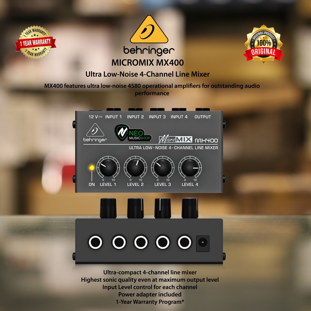 Jual Behringer MICROMIX MX400 Ultra Low-Noise 4-Channel Line Mixer ...