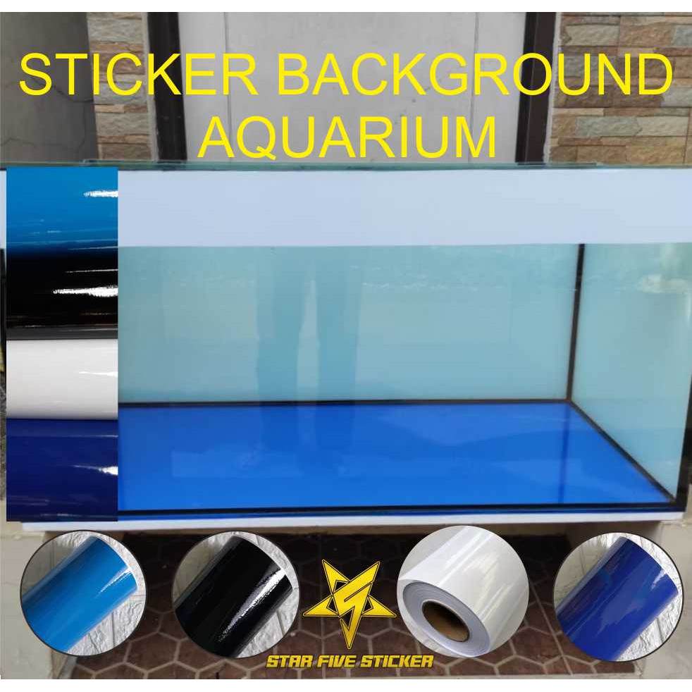 Jual Sticker Wallpaper Stiker Background Aquarium Warna Biru Hitam ...