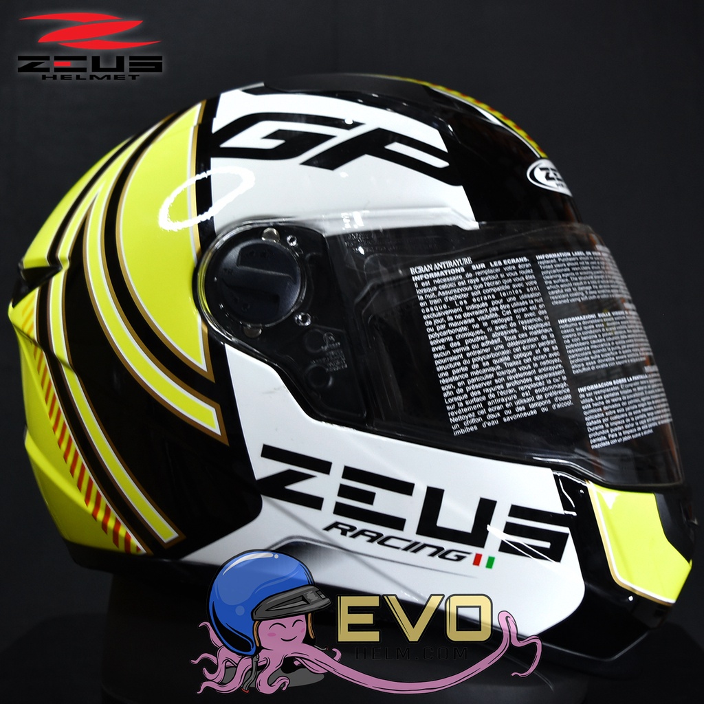 Jual HELM ZEUS FULL FACE BLACK AL2 YELLOW - FREE SMOKE VISOR ZEUS ...