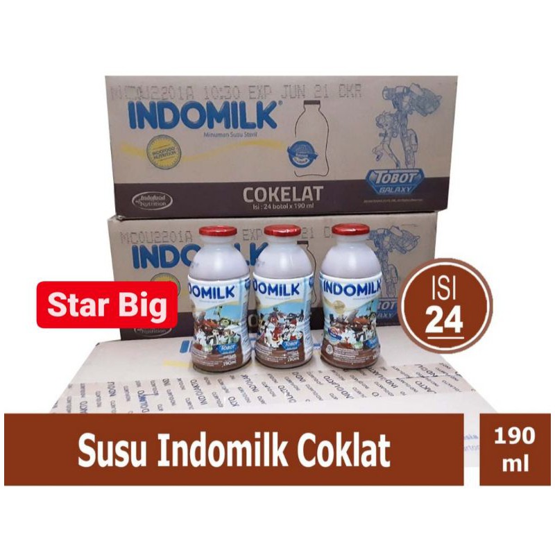 Jual Indomilk Susu Botol Cair Cokelat Chocolate 190 ml 1 Karton Isi 24 Botol | Shopee Indonesia
