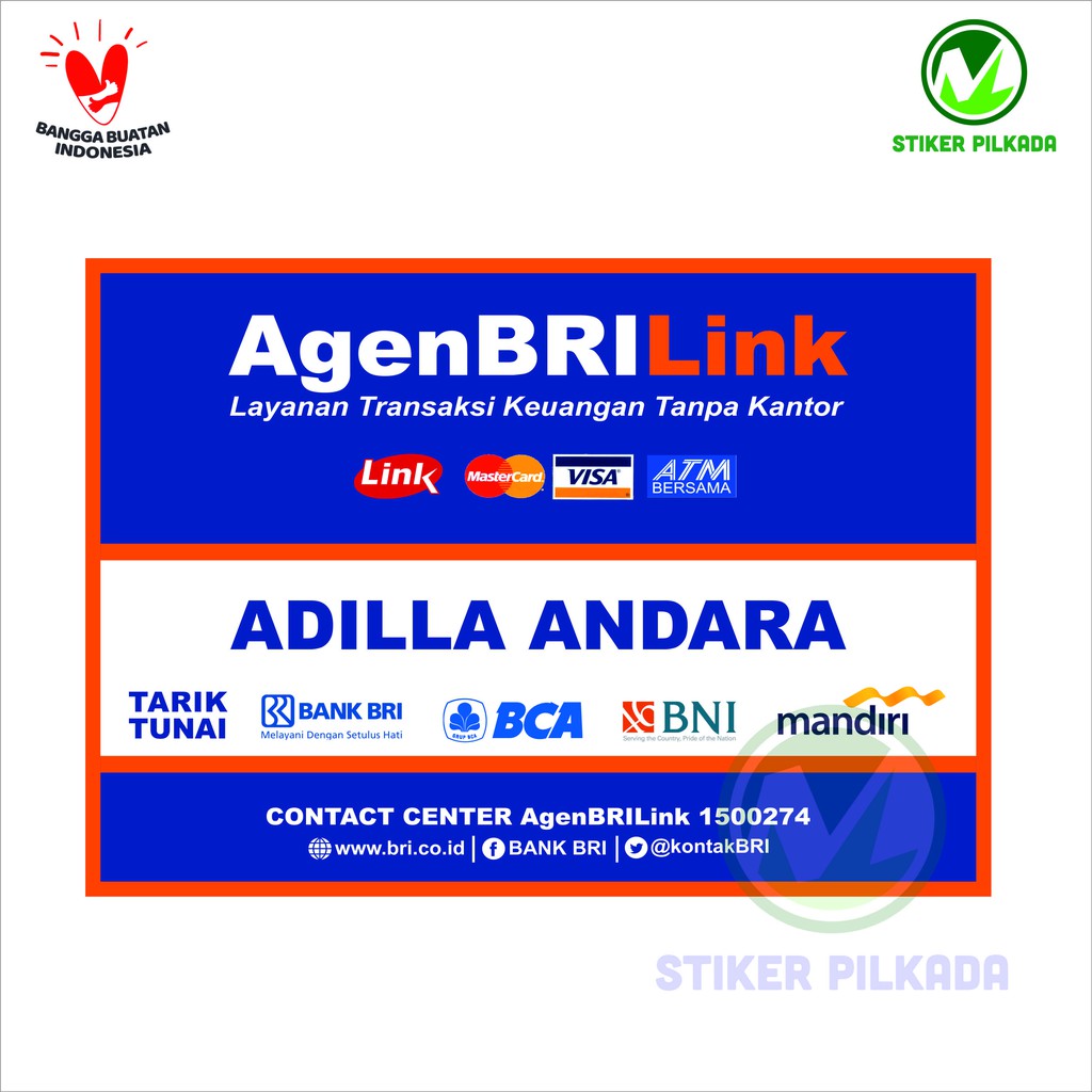 Jual STIKER VINYL AGEN BRILINK MODEL 8 (CUSTOM NAMA AGEN/KIOS TULIS DI ...
