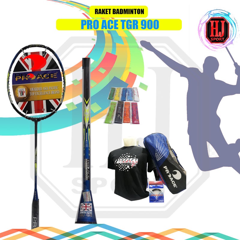 Jual Raket Badminton Original Pro Ace TGR 900 Bonus Komplit | Shopee ...