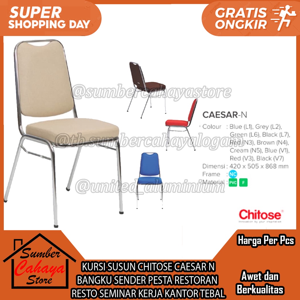 Jual KURSI SUSUN CHITOSE CAESAR N BANGKU SENDER SANDARAN TANPA TANGAN ...