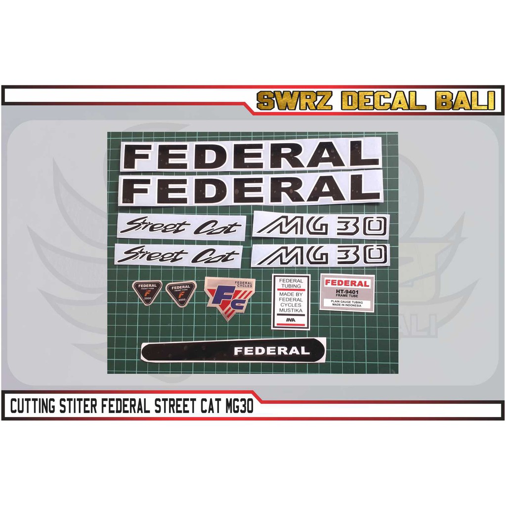 Jual DECAL CUTTING STIKER FEDERAL STREET CAT MG30 | Shopee Indonesia