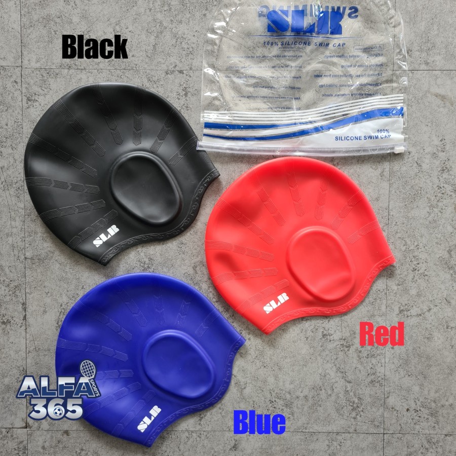 Jual Topi Renang SLR Full Tutup Kuping - Swim Cap Original Silicone ...
