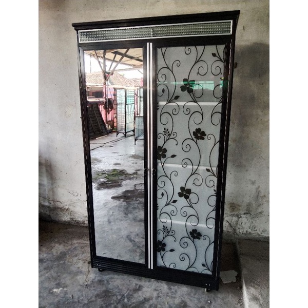 Jual Lemari baju alumunium kaca 2 pnt | Shopee Indonesia