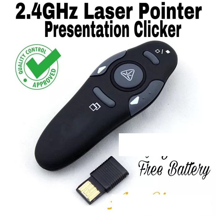 Jual Laser Pointer 2.4GHz Wireless Presenter Cursor Control | Shopee ...