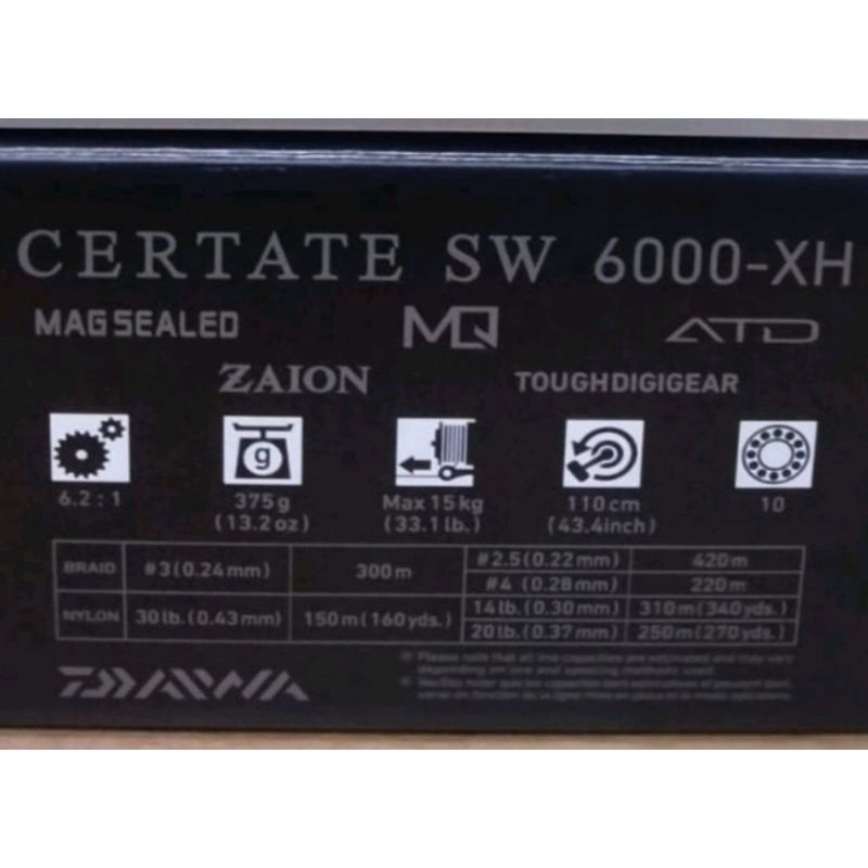 Jual Reel Daiwa Certate SW 5000 6000 P H XH Model 2021 Japan Garansi ...