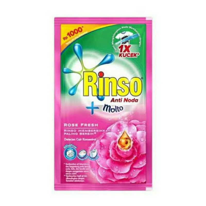 Jual 1 SACHET 1000 RINSO MOLTO DETERGEN CAIR - LIQUID DETERGENT ...