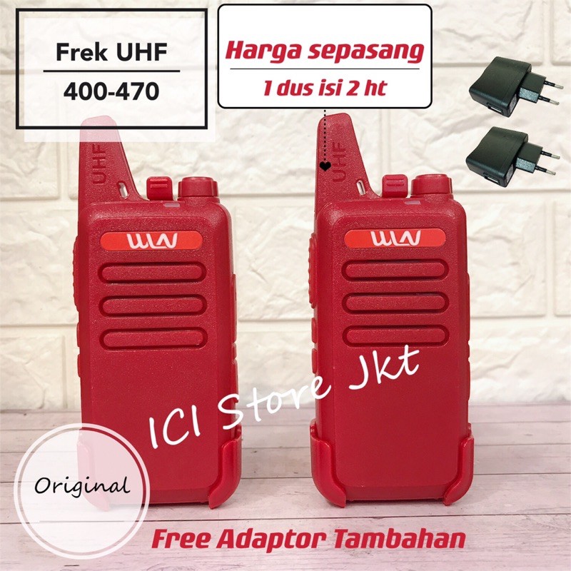 Jual Ht wlan / wln merah harga sepasang dengan adaptor tambahan ...