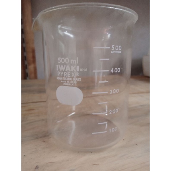 Jual Beaker Glass Pyrex Iwakigelas Takar Gelas Ukur Alat Lab Farmasi Kimia 500 Ml Shopee