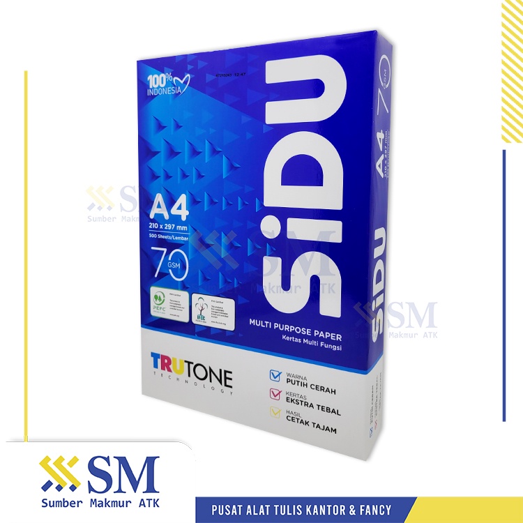 Jual KERTAS HVS PUTIH A4 SIDU 70 GSM | Shopee Indonesia